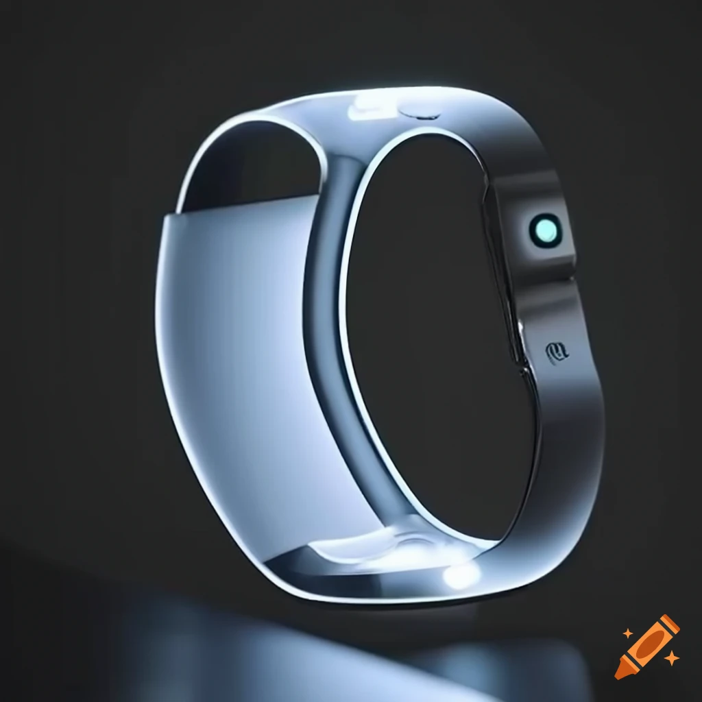 Modern futuristic wearable smart gadget with high-tech display on Craiyon
