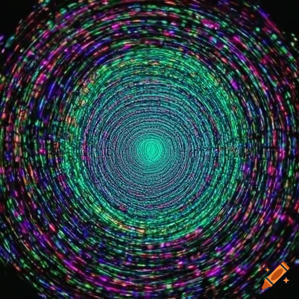 2d animation with particles moving in circular paths using perlin noise on Craiyon