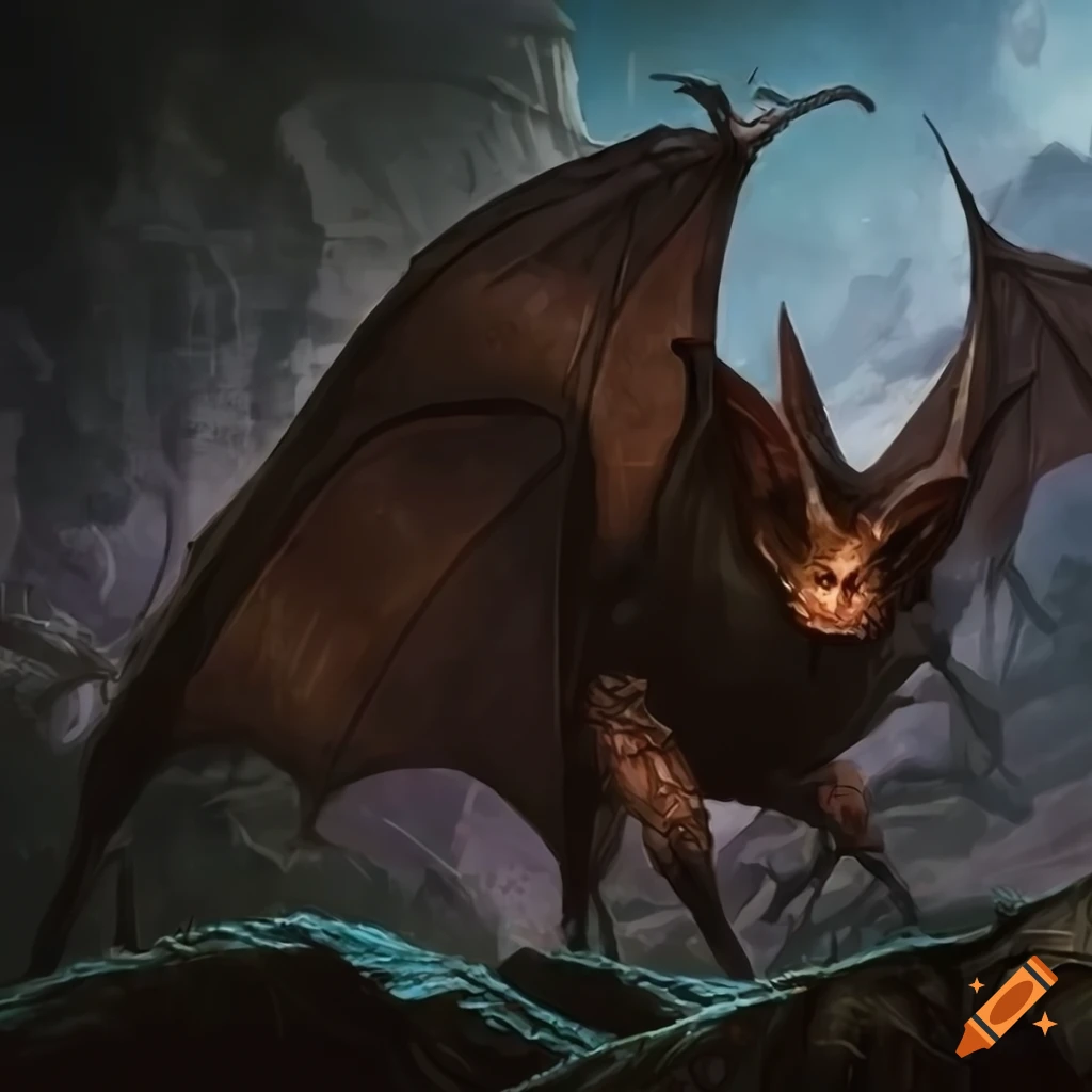 Bat wing back attachment in Magic: The Gathering card art on Craiyon