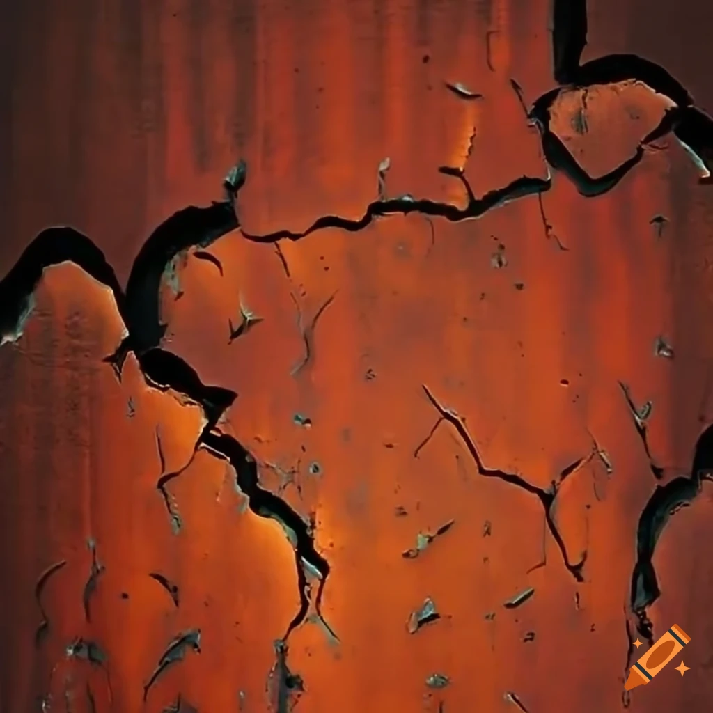 Painted cracked metal surface on Craiyon