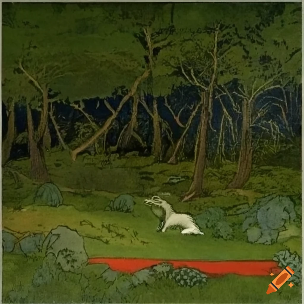 Theodor Kittelsen's Biblical Garden of Eden with Salish-inspired animal ...