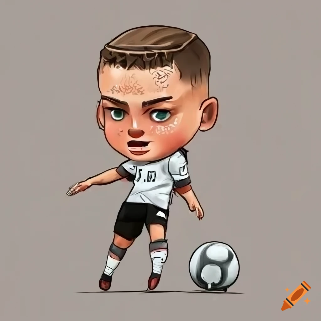 Chibi full body illustration of Florian Wirtz in Germany uniform on Craiyon