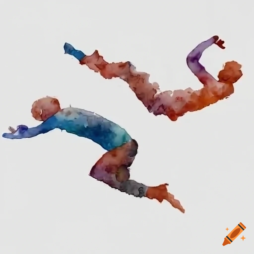 Two people falling together on Craiyon