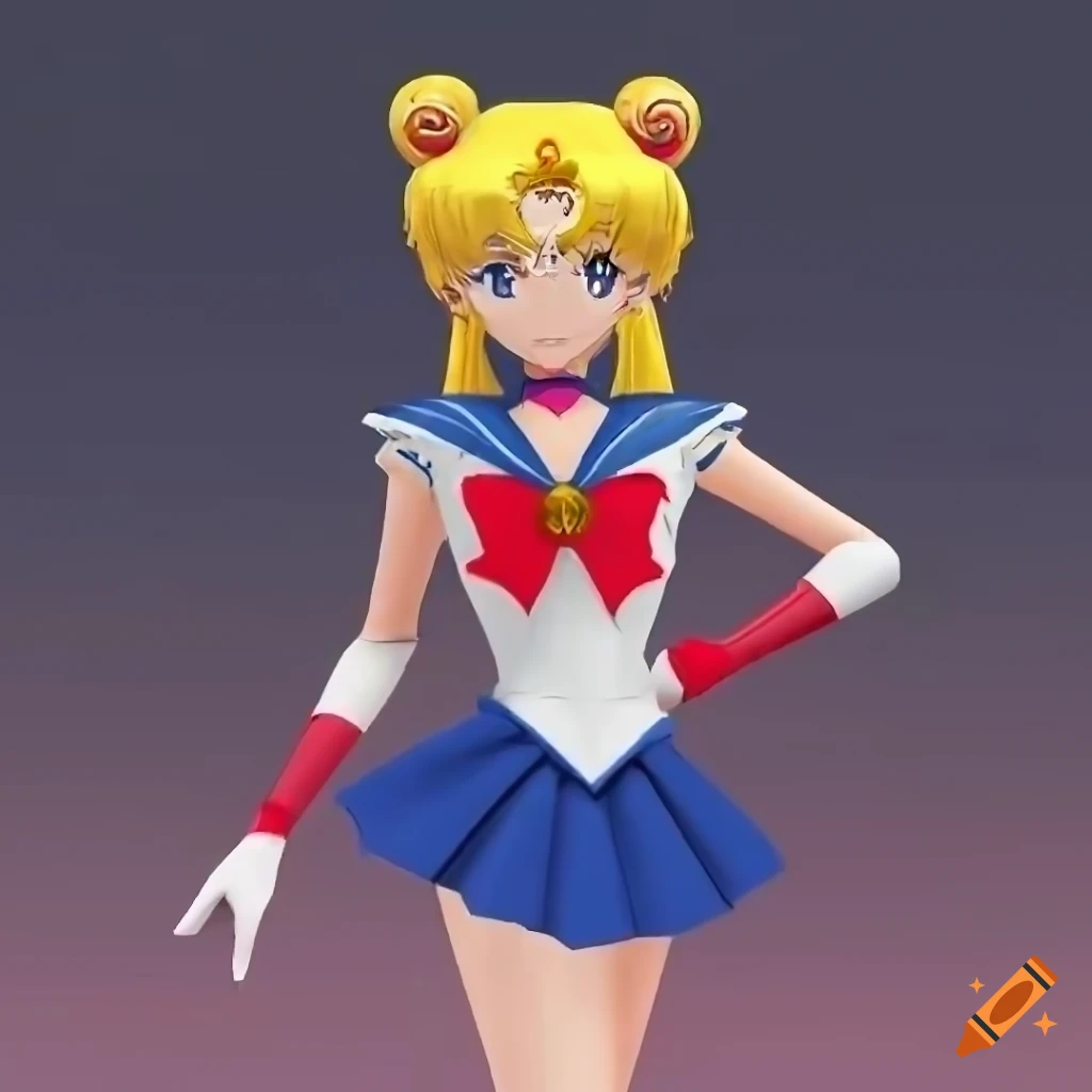 Sailor moon mmd 3d render on Craiyon