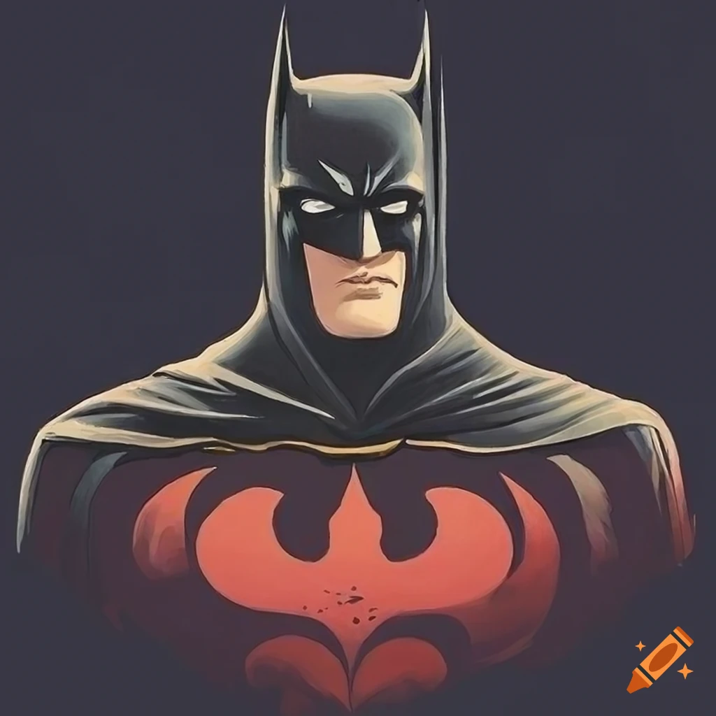 Batman in traditional Japanese art style on Craiyon