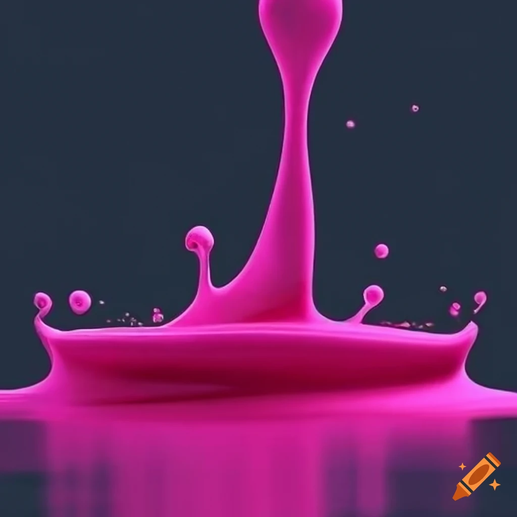 Neon pink liquid splashing on Craiyon