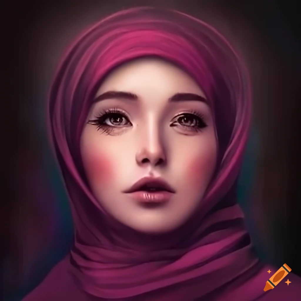 Veiled beautiful woman admiring a calming forest scene on Craiyon