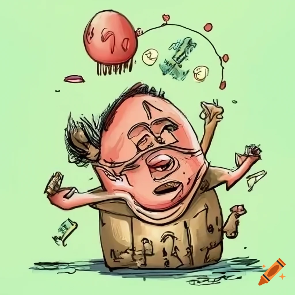 Editorial cartoon about inflation rate in the Philippines on Craiyon