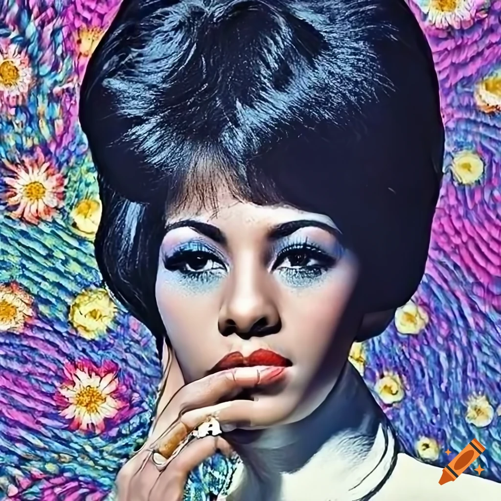 Estelle bennett from the ronettes in 60s style pop art flower ...