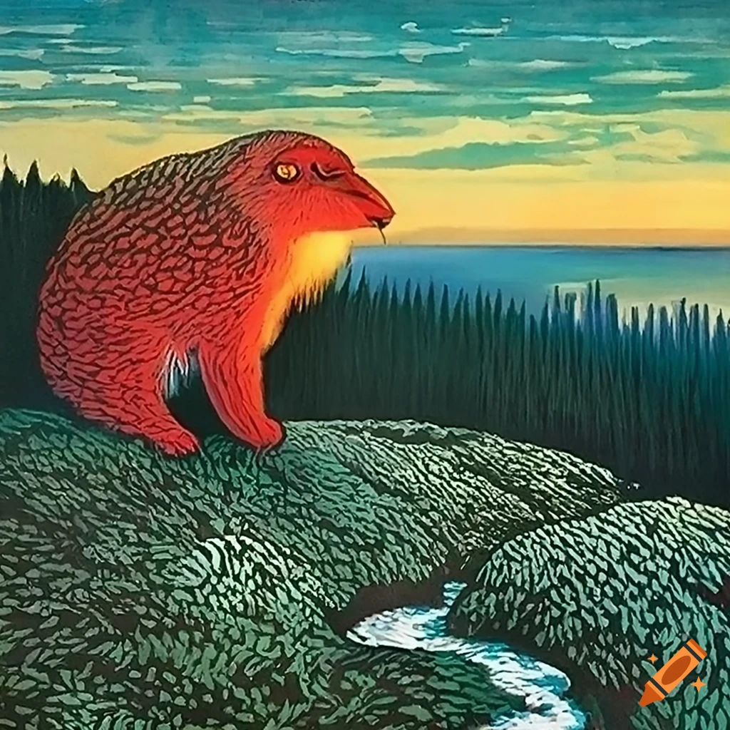 The Garden of Eden in Theodor Kittelsen's style with animal motifs, 8k ...