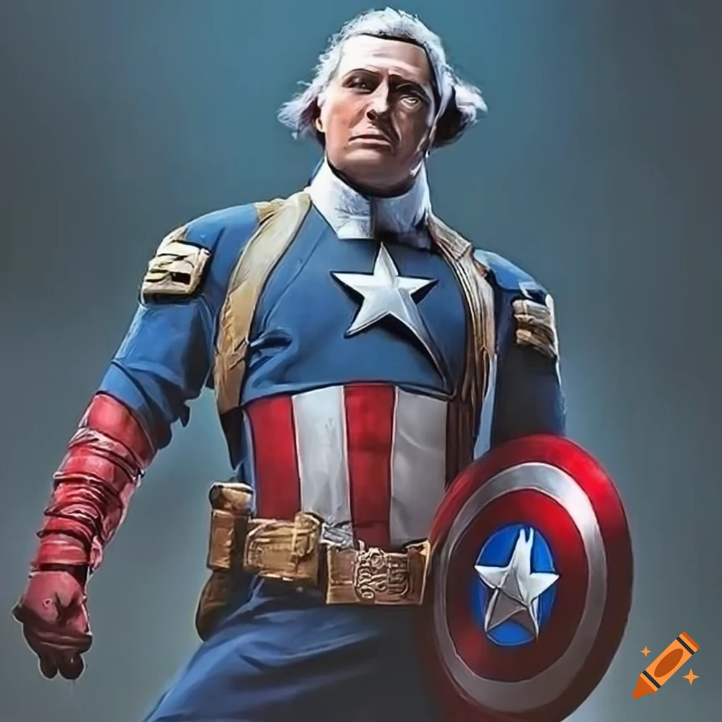 Historical homage: George Washington as Captain America in a ...