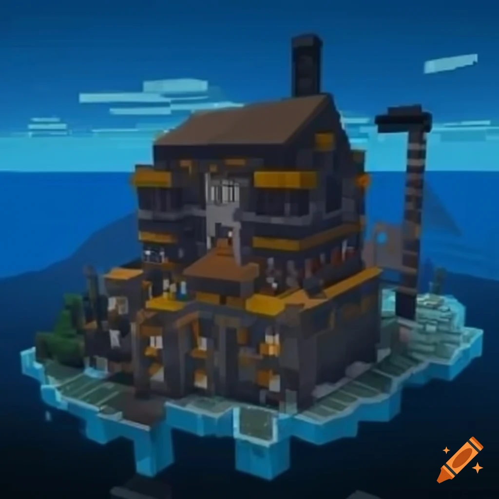 Minecraft industrial mine schematic on Craiyon