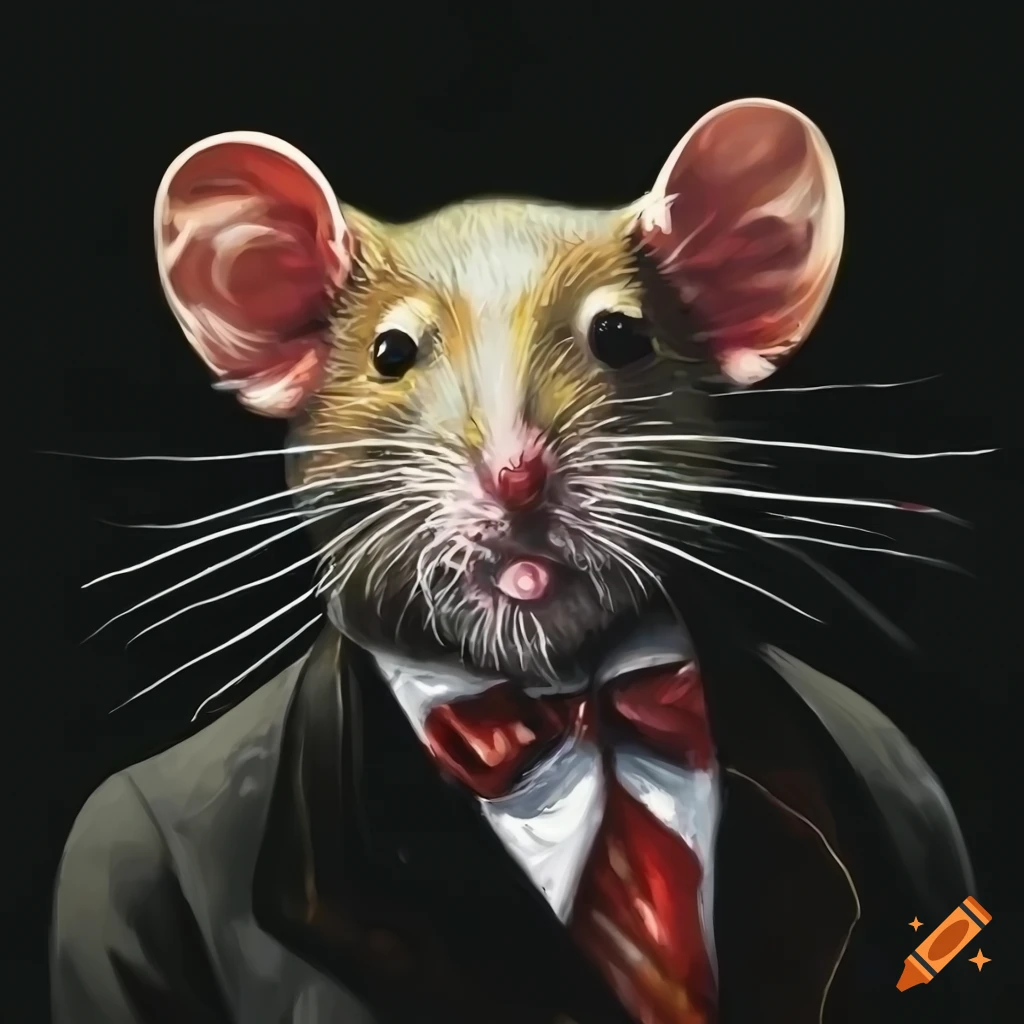 Abstract painting of a stylish rat smoking on Craiyon