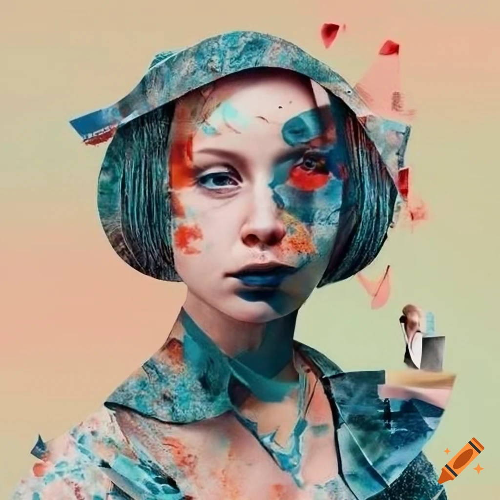 Hannah hoch collage with papier dada and surrealist undertones on Craiyon