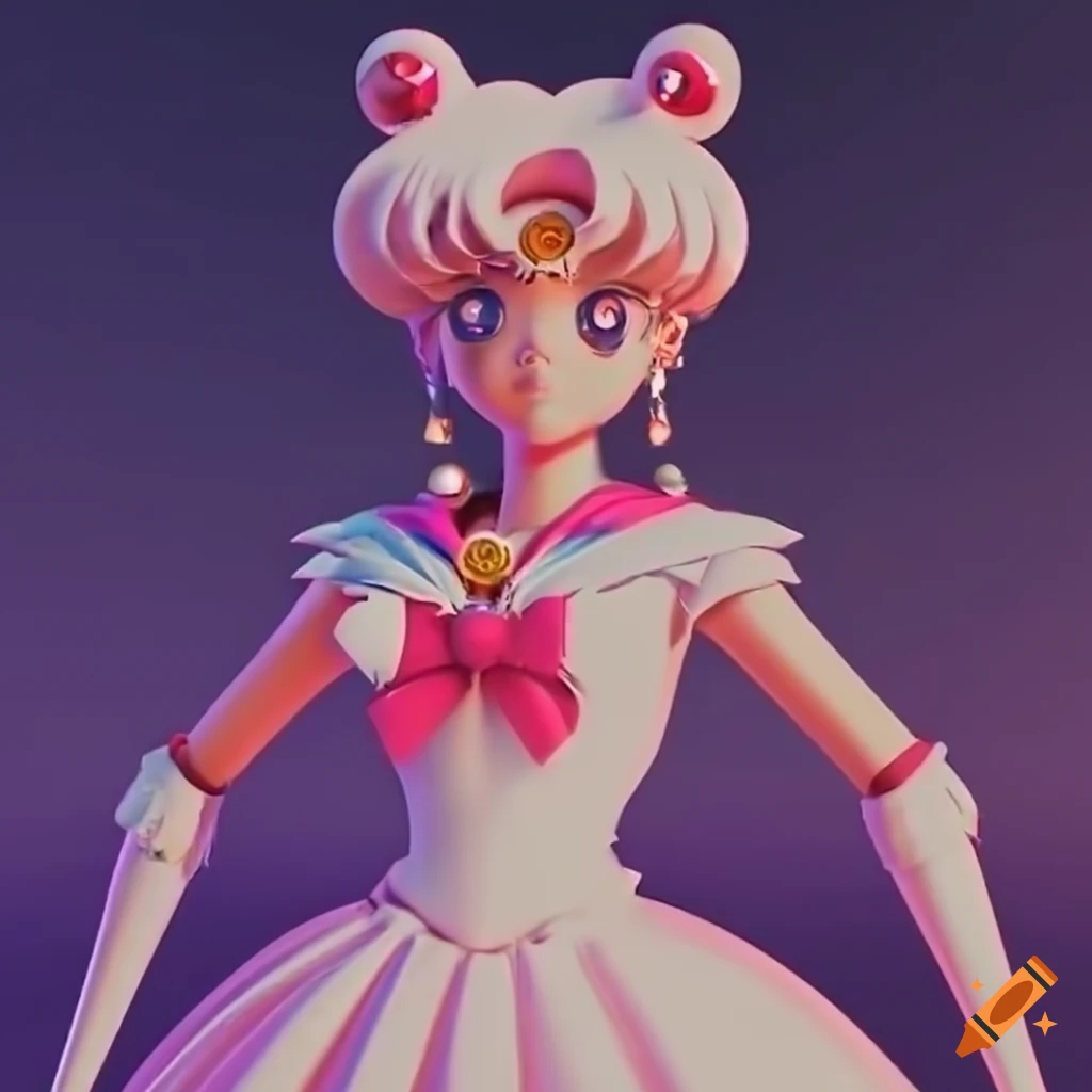 Sailor Moon 3D render with ray tracing and high detail on Craiyon