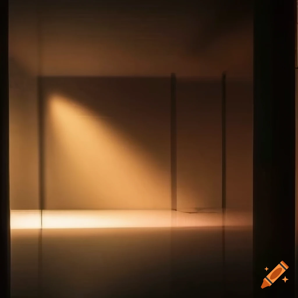 Enigmatic liminal interior with unusual lighting and shadows on Craiyon