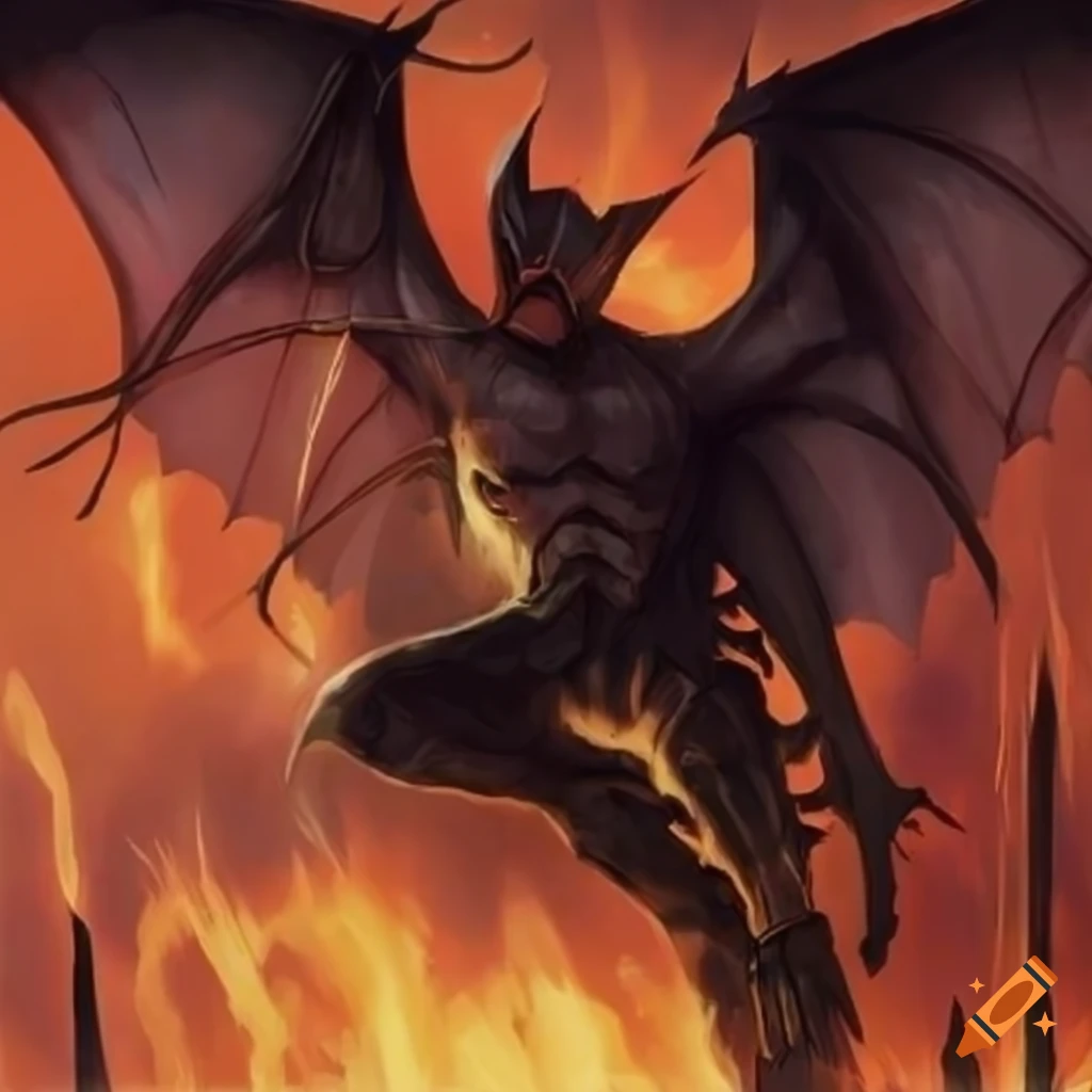 Bat wing back attachment in Magic: The Gathering card art on Craiyon