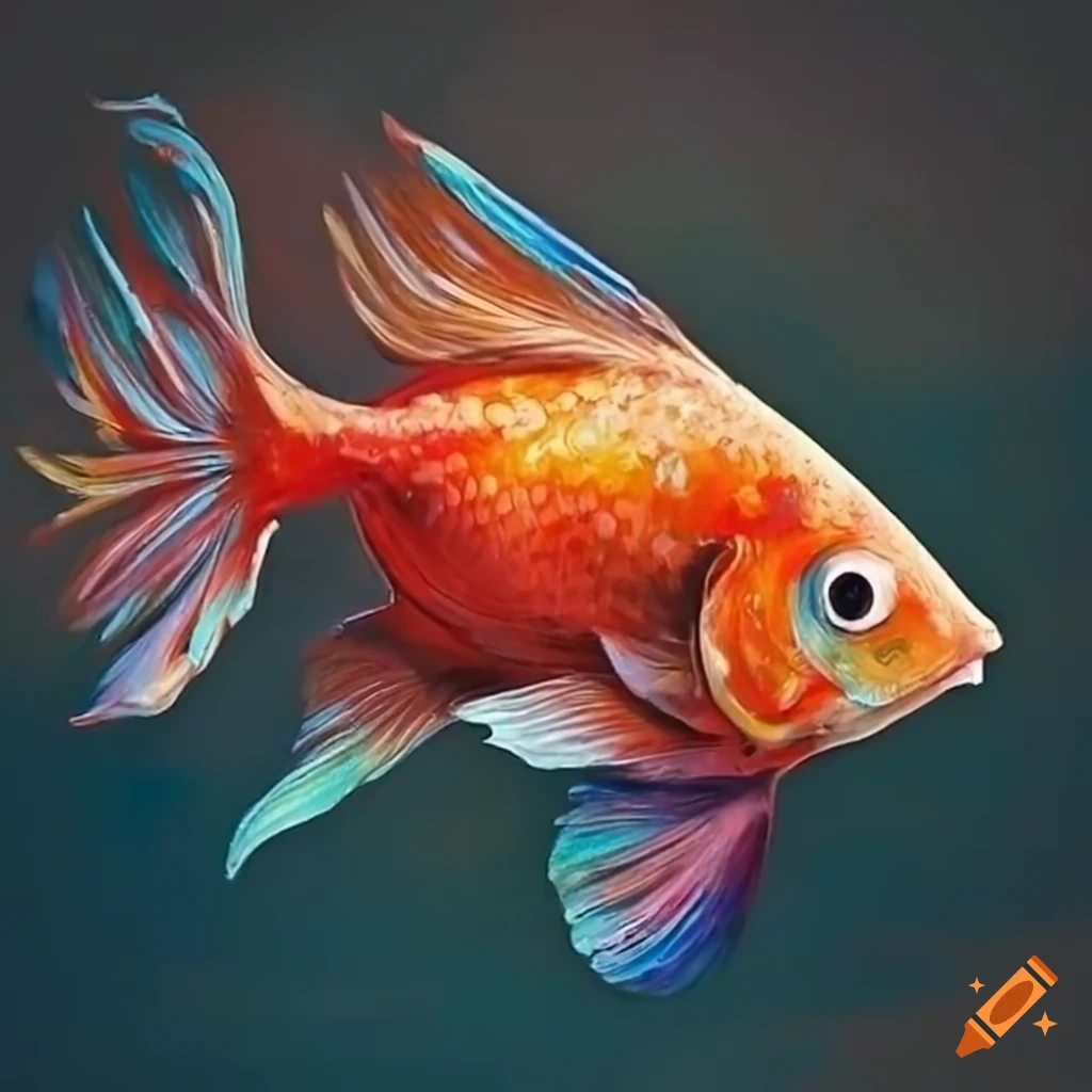 Beautiful fish painting in oil on Craiyon