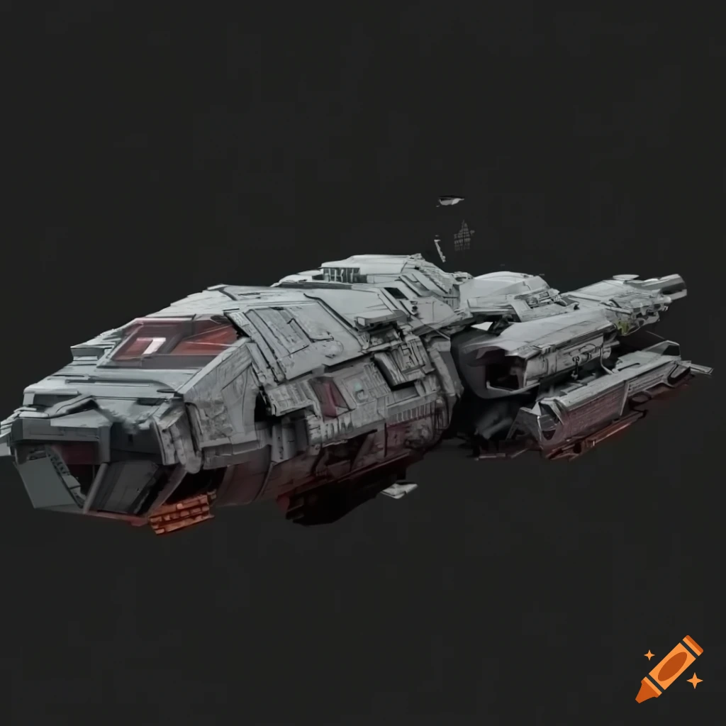 Detailed 3d model of an opa spaceship inspired by the expanse on Craiyon