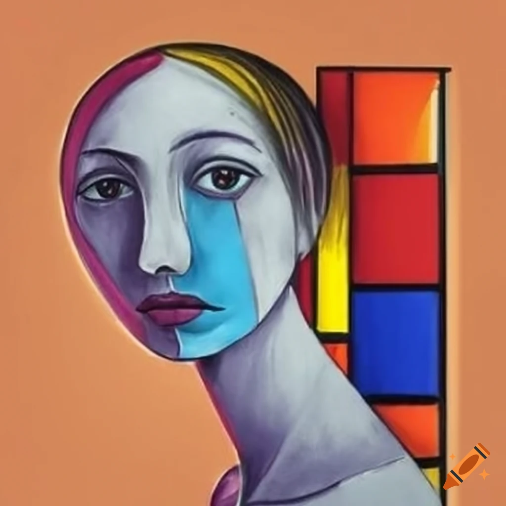 Mondrian and Picasso merged art with religious beauty on Craiyon