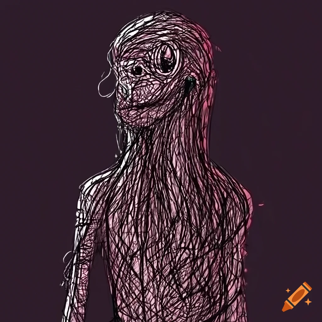 Scribble/line art inspired by Trevor Henderson on Craiyon