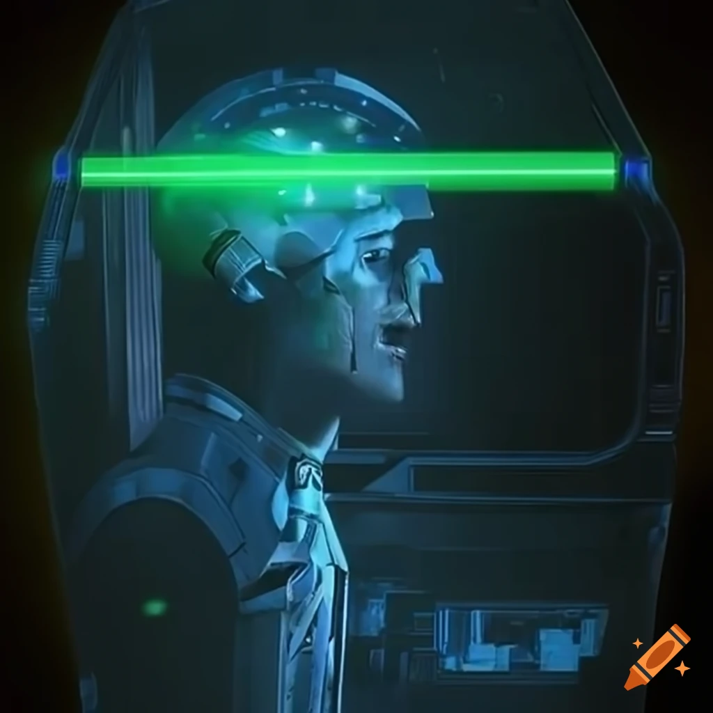 James spader portraying heroic starfleet captain shooting lasers at ...