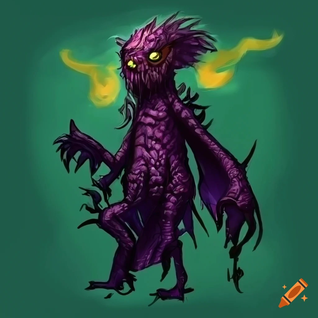 Eldritch smoke monster with yellow eyes and a beak on Craiyon