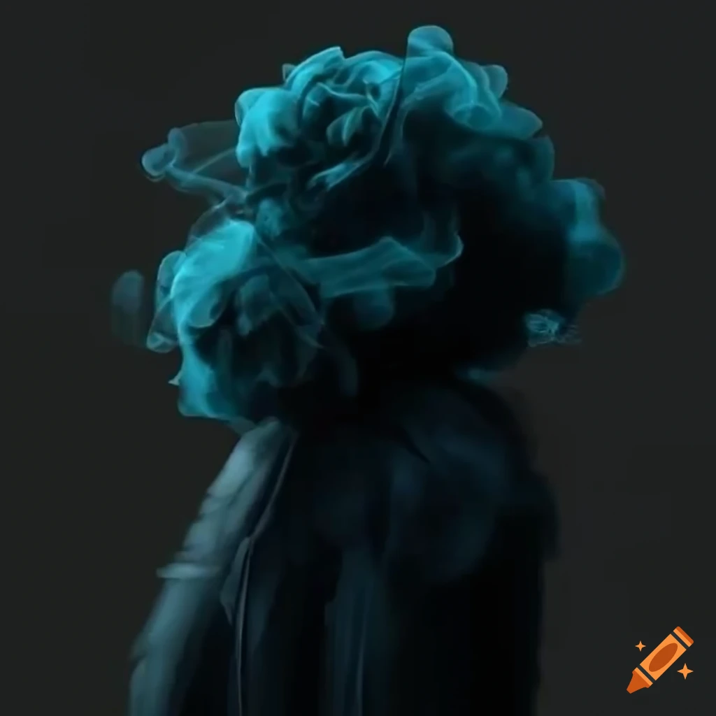 Wispy black smoke monster with long hairs, small yellow eyes, and a ...