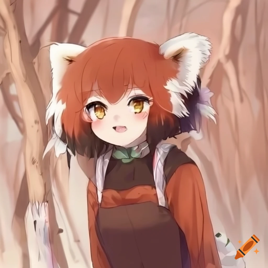 Red panda anime girl character on Craiyon