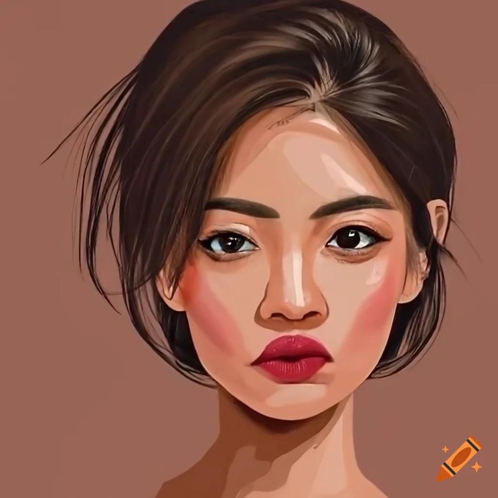 Portrait of a Nepalese woman with distinctive facial features on Craiyon