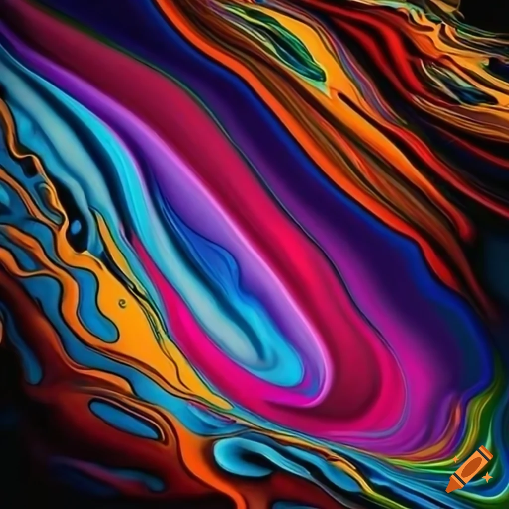 Colorful artwork of flowing water streams on Craiyon