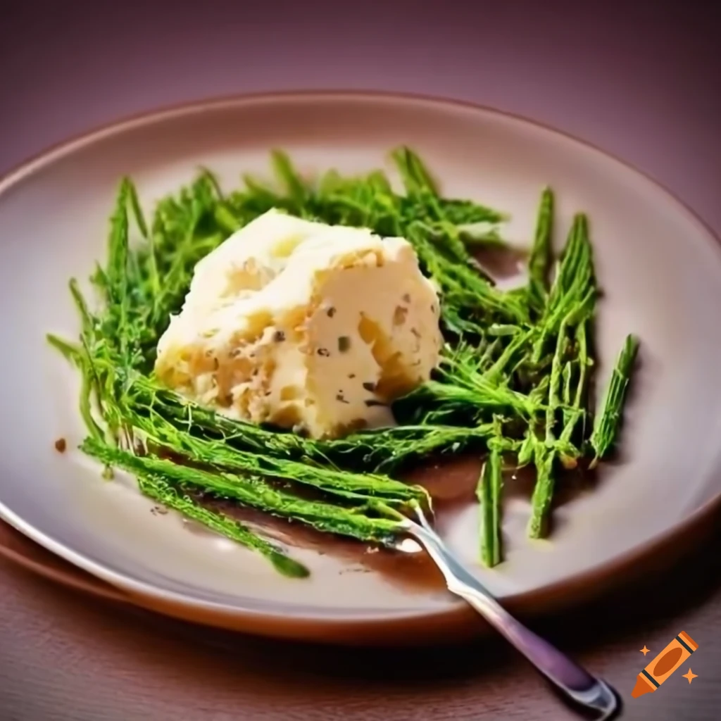 Delicious fried grass topped with mozzarella cheese on Craiyon