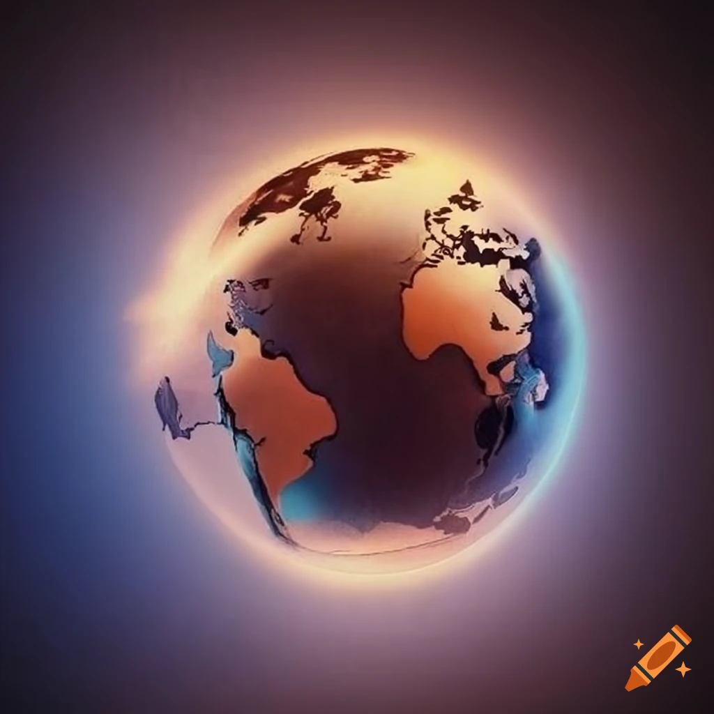 Parchment map of the world with fading ink on Craiyon