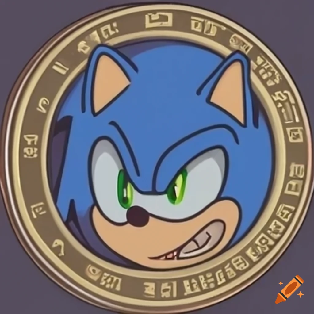Sonic the Hedgehog on a coin on Craiyon