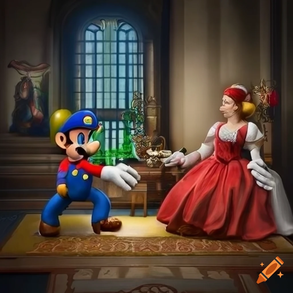 Renaissance-inspired Super Mario characters in detailed artwork on Craiyon