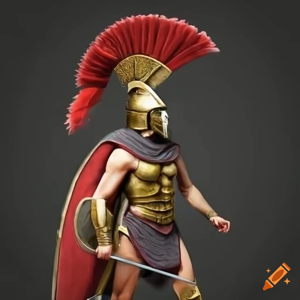 Fantasy spartan, athenian, and arcadian soldier depiction on Craiyon