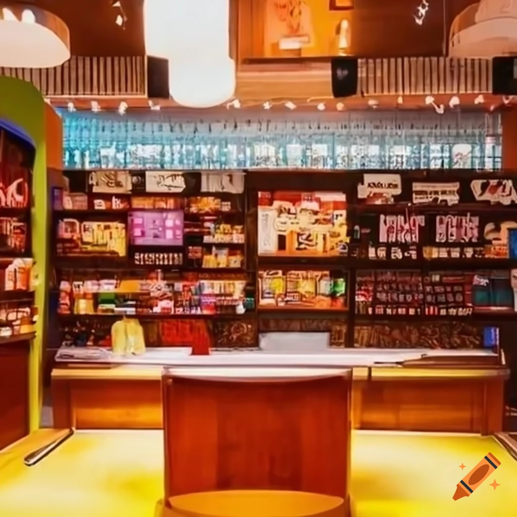 90s themed corner store dispensary with modern clean aesthetic on Craiyon