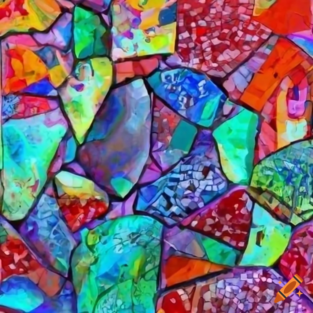 Mozaic art design on Craiyon