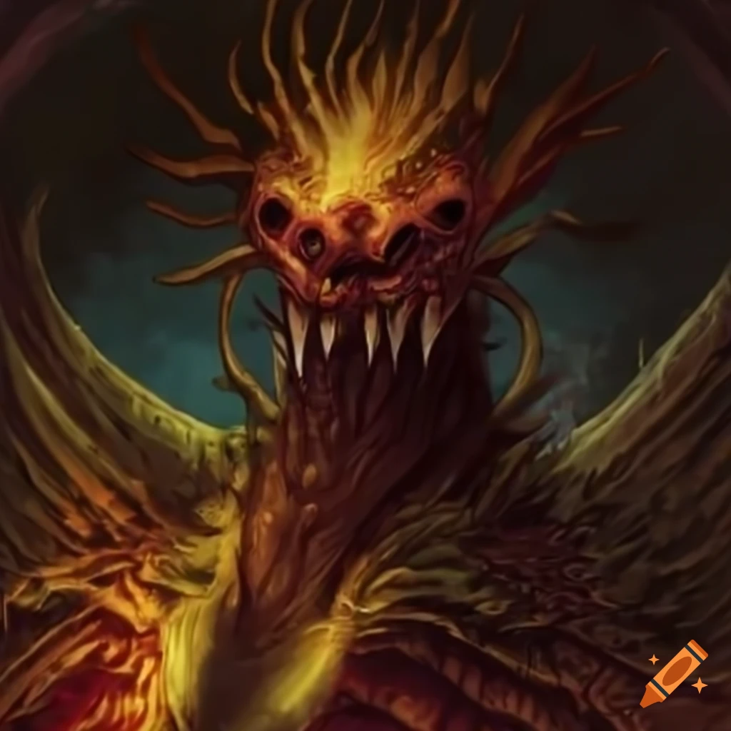 Corrupted couatl in Dungeons and Dragons setting on Craiyon