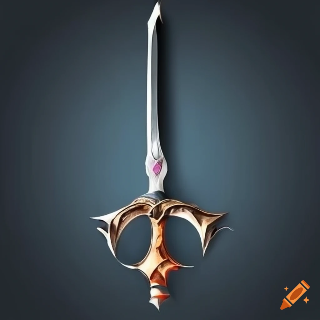 Wind and air themed beautiful short sword design on Craiyon