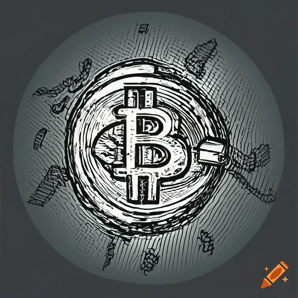 Cryptocurrency world news icon with BTC and ETH charts on Craiyon