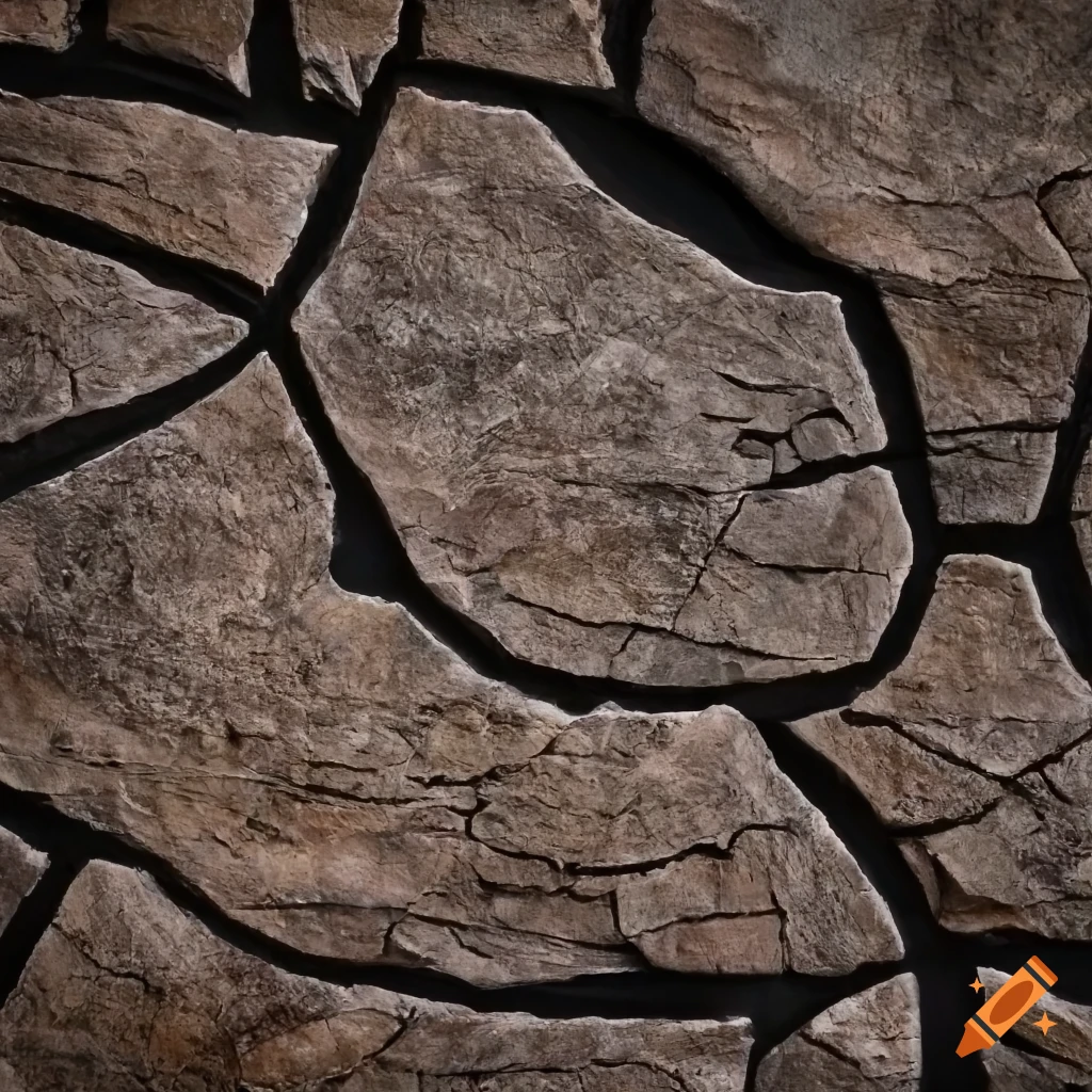 Jagged natural large uneven flagstones in an ancient, weathered setting ...