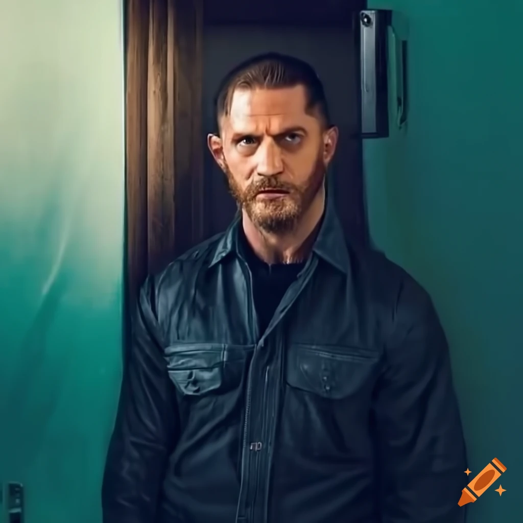 Young British actor in country plaid shirt and high-waist black leather ...