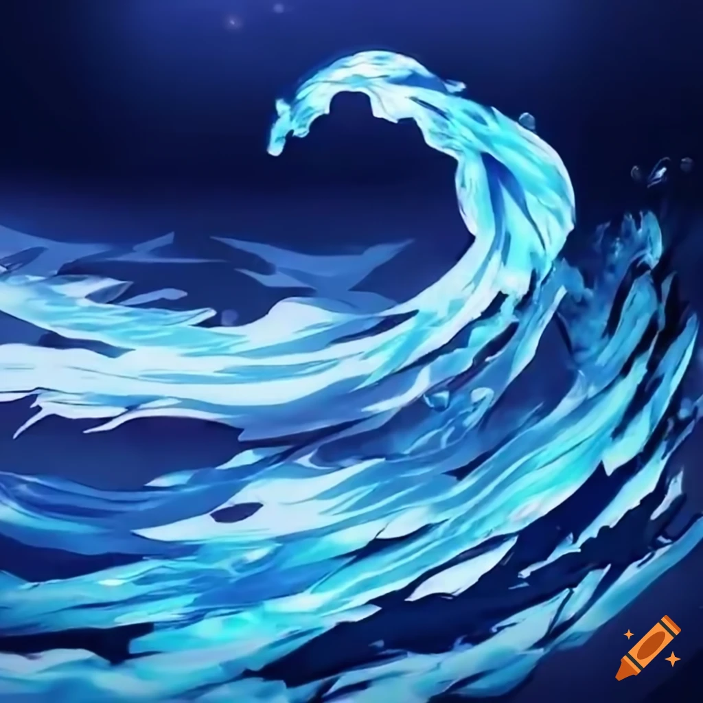 Flowing swirling water scene from demon slayer anime on Craiyon