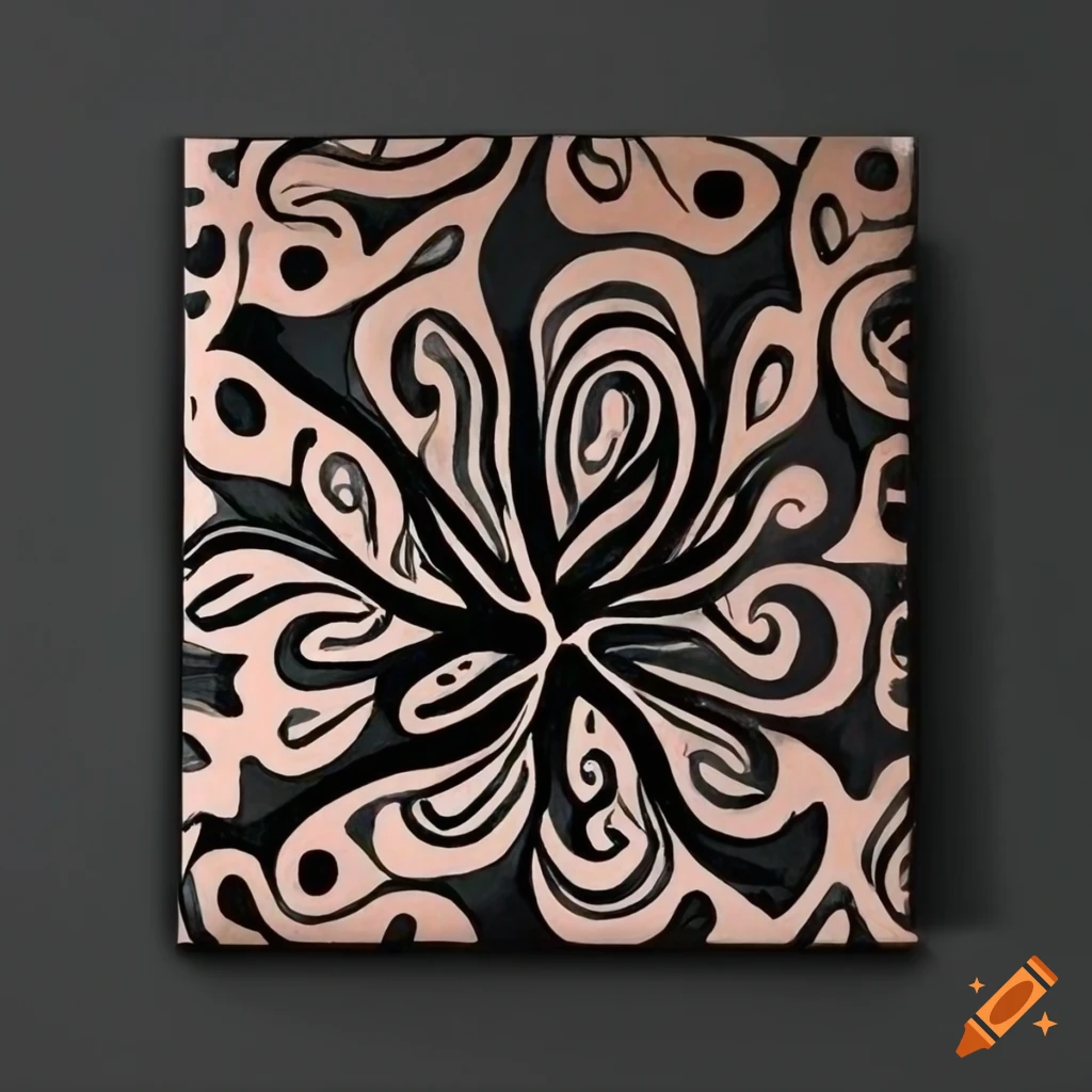 Black abstract shape on canvas on Craiyon