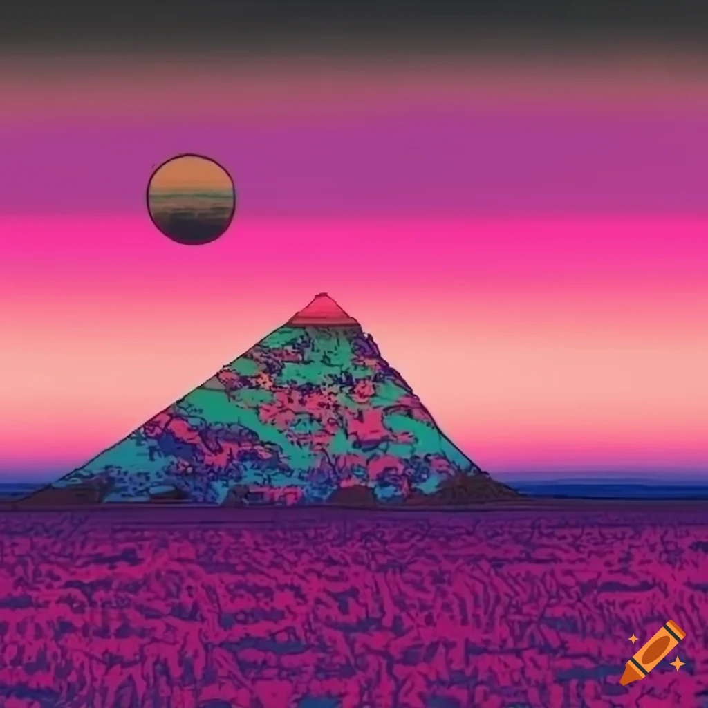 Retro 32bit ethereal 3D realm with psychedelic pink skies on Craiyon