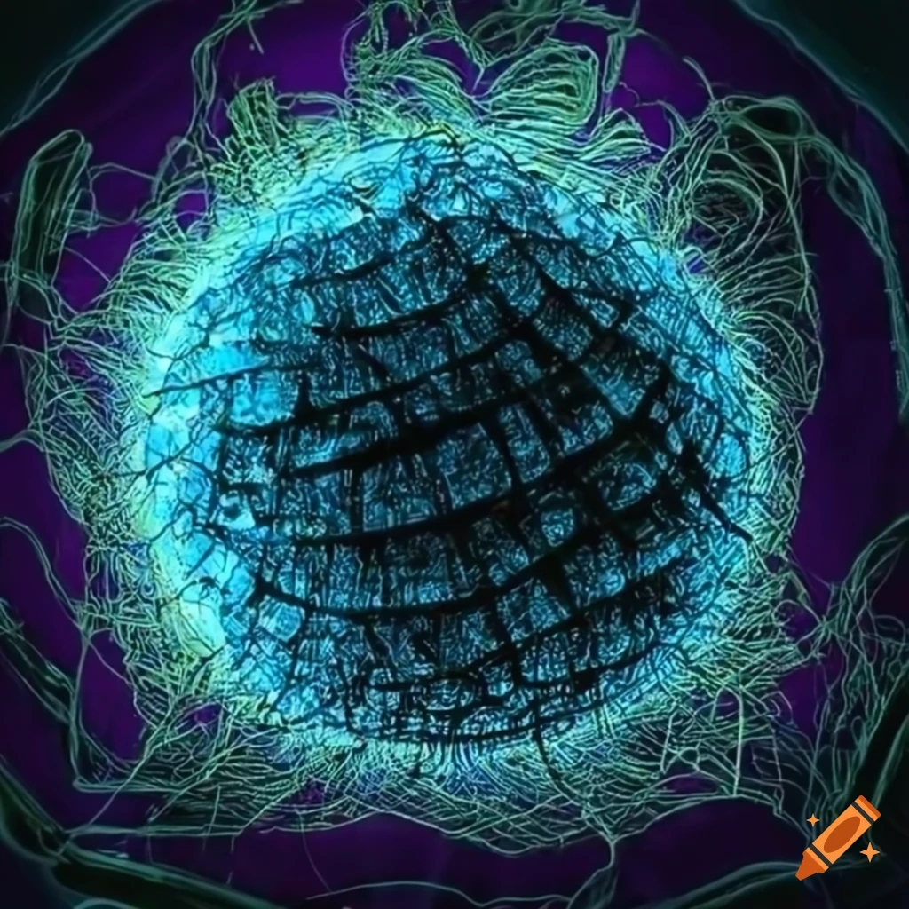 Intricate onion routing system representation of the Tor network on Craiyon