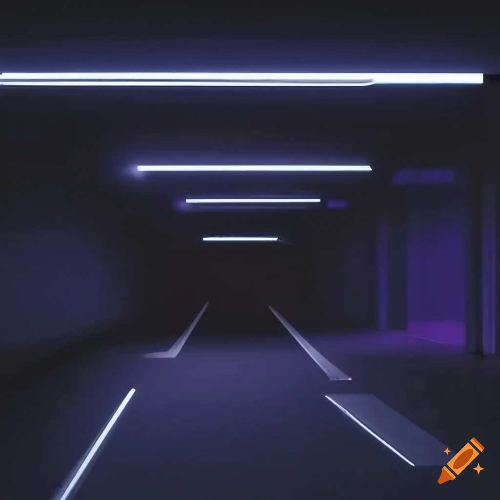 Neverending neon corridors on Craiyon