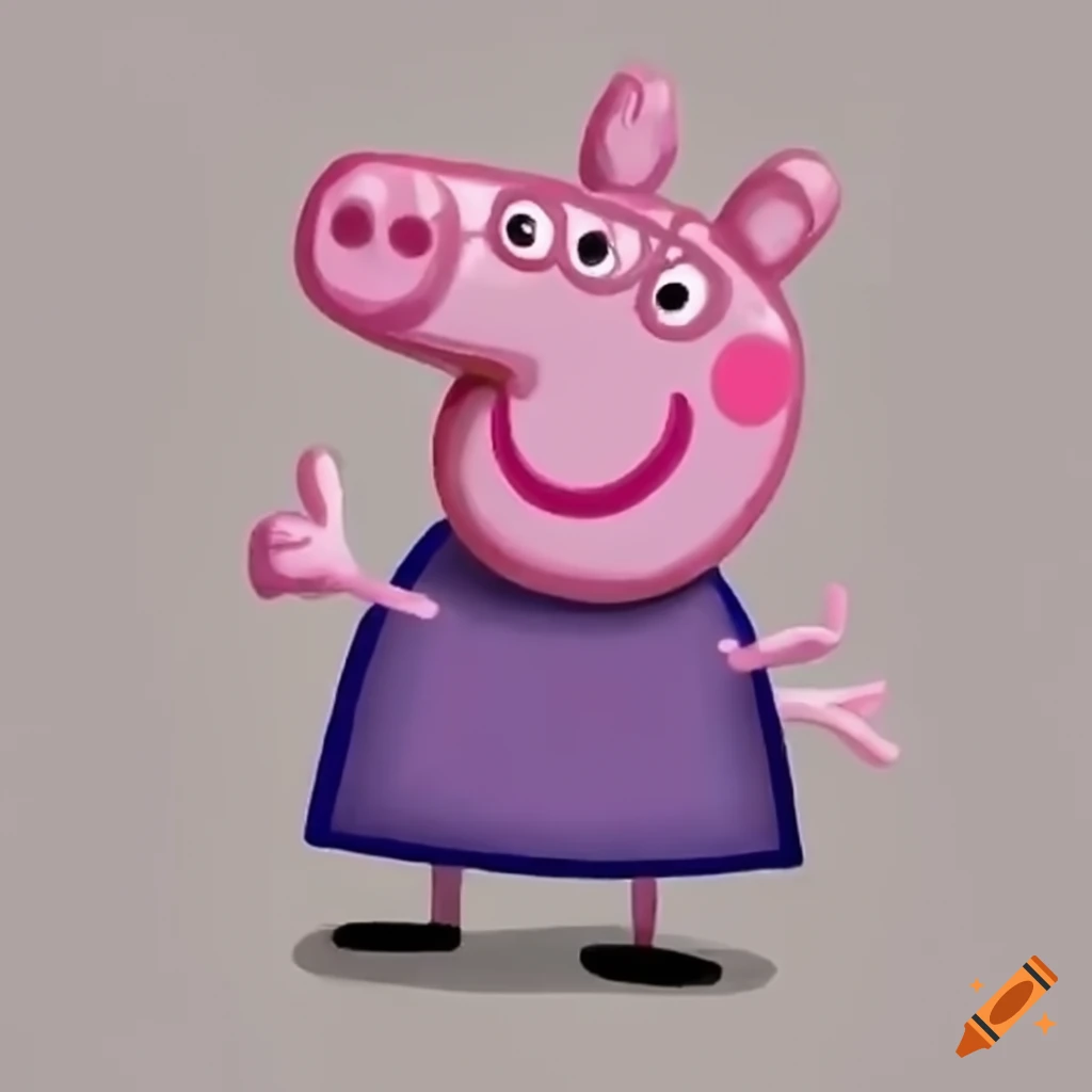 Peppa pig smiling and giving a thumbs up on Craiyon