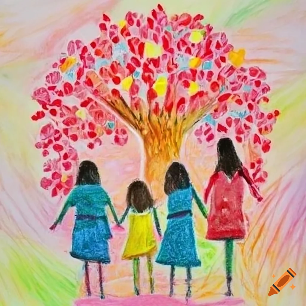 Inspiration for a unique and easy oil pastel family drawing on Craiyon